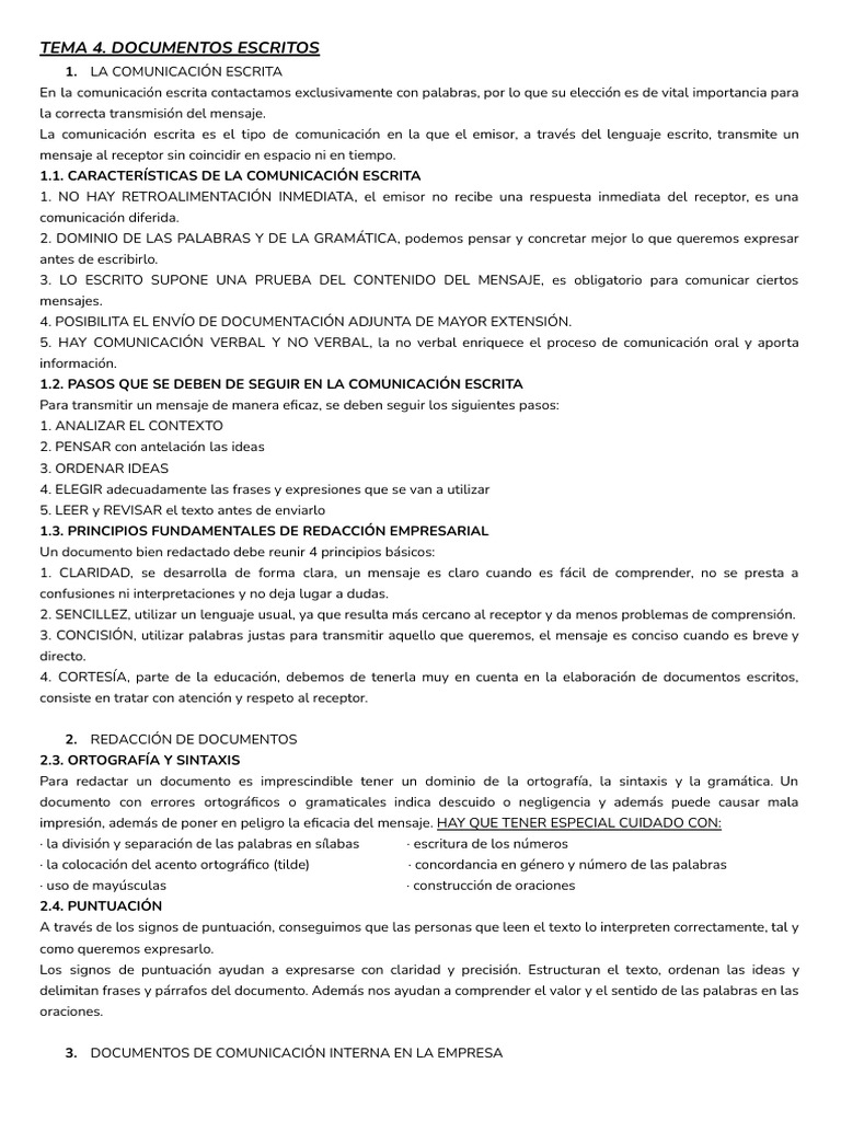 T. 4 Documentos Escritos Al Servicio de La Comunicaicón Empresarial | Descargar gratis PDF ...