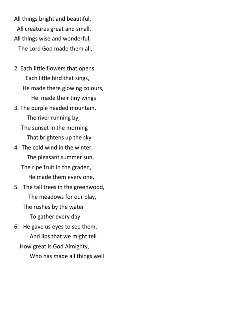 All Things Bright and Beautiful | PDF