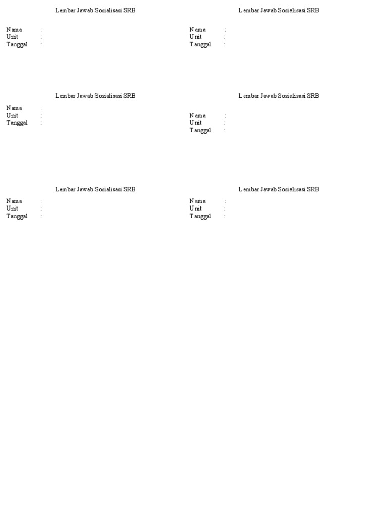 Lembar Jawab Sosialisasi SRB | PDF