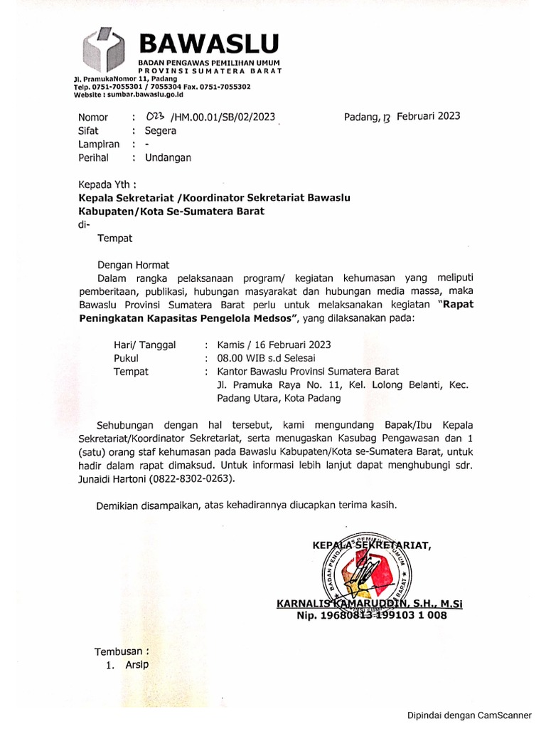 Undangan Peningkatan Kapasitas Medsos PDF | PDF Undangan Peningkatan Kapasitas Medsos PDF | PDF