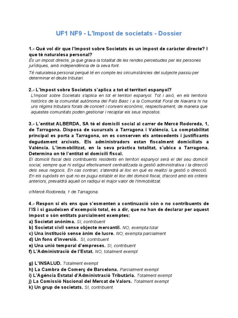 L'Impost de Societats | PDF