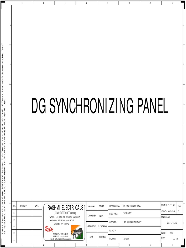 DG Synchronizing Panel | PDF | Electrical Wiring | Electrical Components