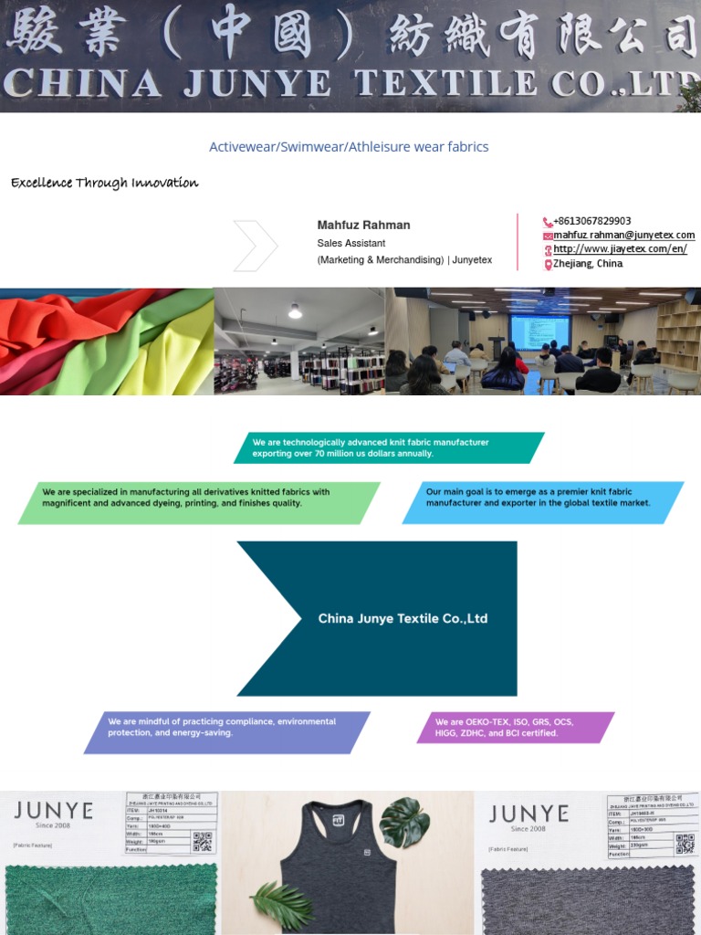 Activewear-Swimwear Fabrics | PDF