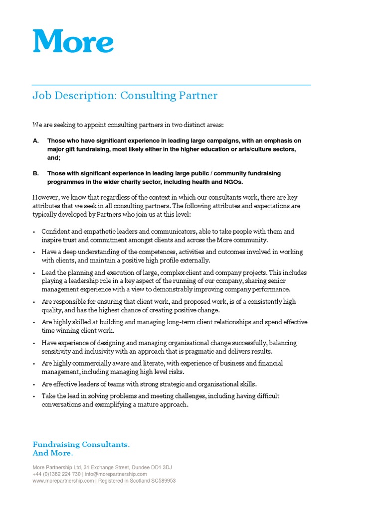 Consulting Partner JD PDF | PDF | Consultant | Pension