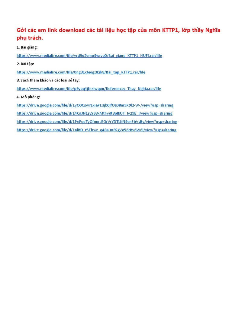 Tai Lieu Hoc Tap - KTTP1 - Thay Nghia | PDF