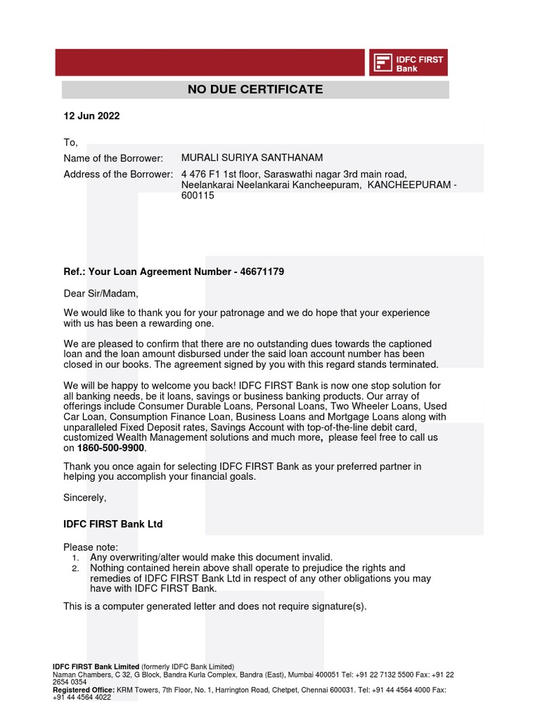 Emailing No Objetion Certificate (NOC) - 170247302 | PDF | Finance & Money Management