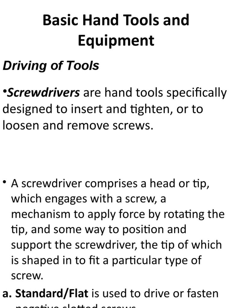 Basic Hand Tools 2 | PDF | Soldering | Screw