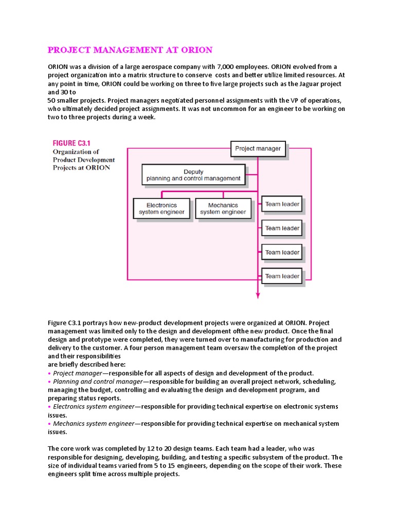 Case Study Project Organization | PDF | Engineering | Business