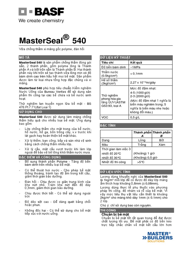 MasterSeal 540 VN | PDF