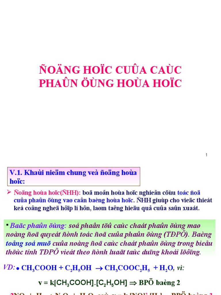 HDCA1_Dong hoc cua cac phan ung Hoa hoc.ppt | PDF
