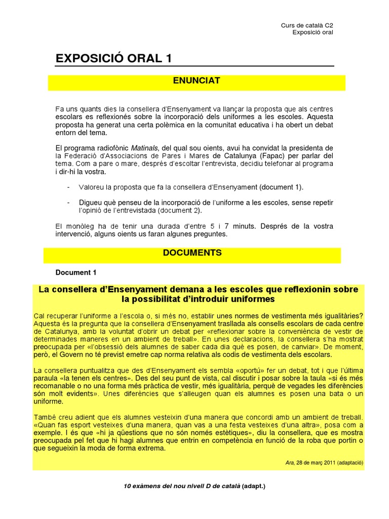 Exposició Oral 1 | PDF