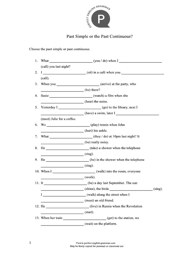 Past Simple and Cont PDF | PDF