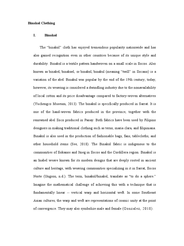 Binakol Clothing Chuchuchu | PDF | Weaving | Textiles