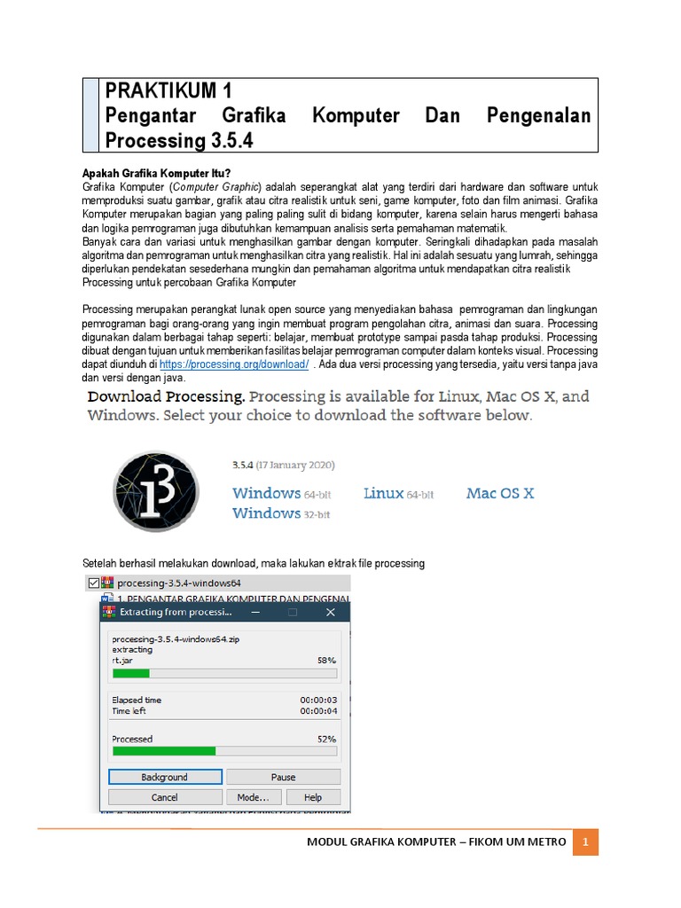 Pengantar Grafika Komputer Dan Pengenalan Processing PDF | PDF