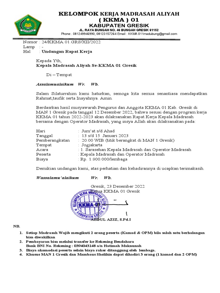 Undangan Raker OPM | PDF