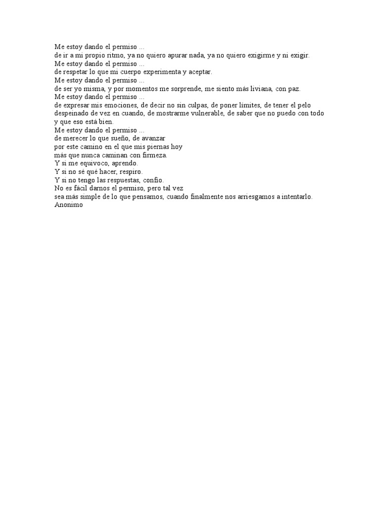 Me Estoy Dando El Permiso | PDF