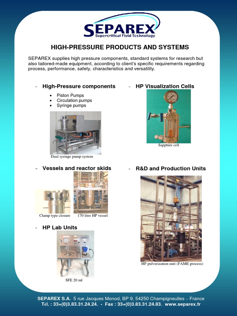 Separexgeneralbrochure | PDF | Physical Sciences | Chemistry