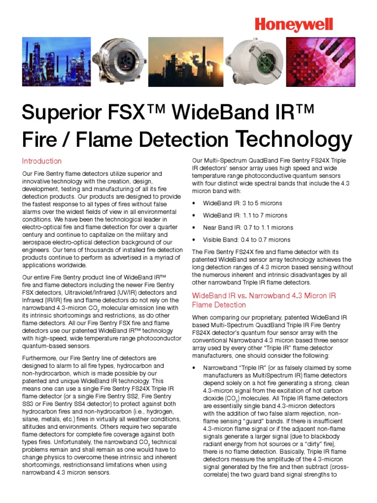 Superior FSX WideBand IR Fire Flame Detection Technology | PDF ...