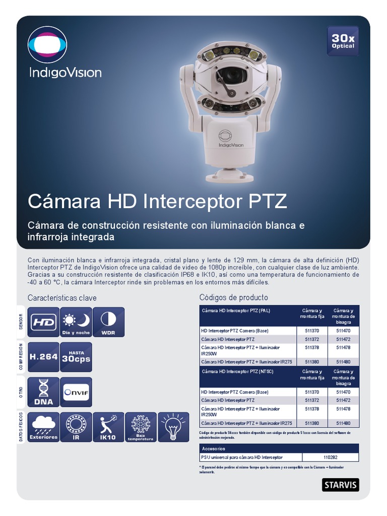 HD Interceptor PTZ Camera - Datasheet A4 - Spanish | PDF | Vídeo ...