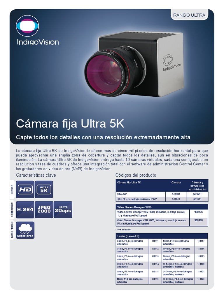Ultra Range - Ultra 5K Fixed Camera - Datasheet A4 - Spanish | PDF