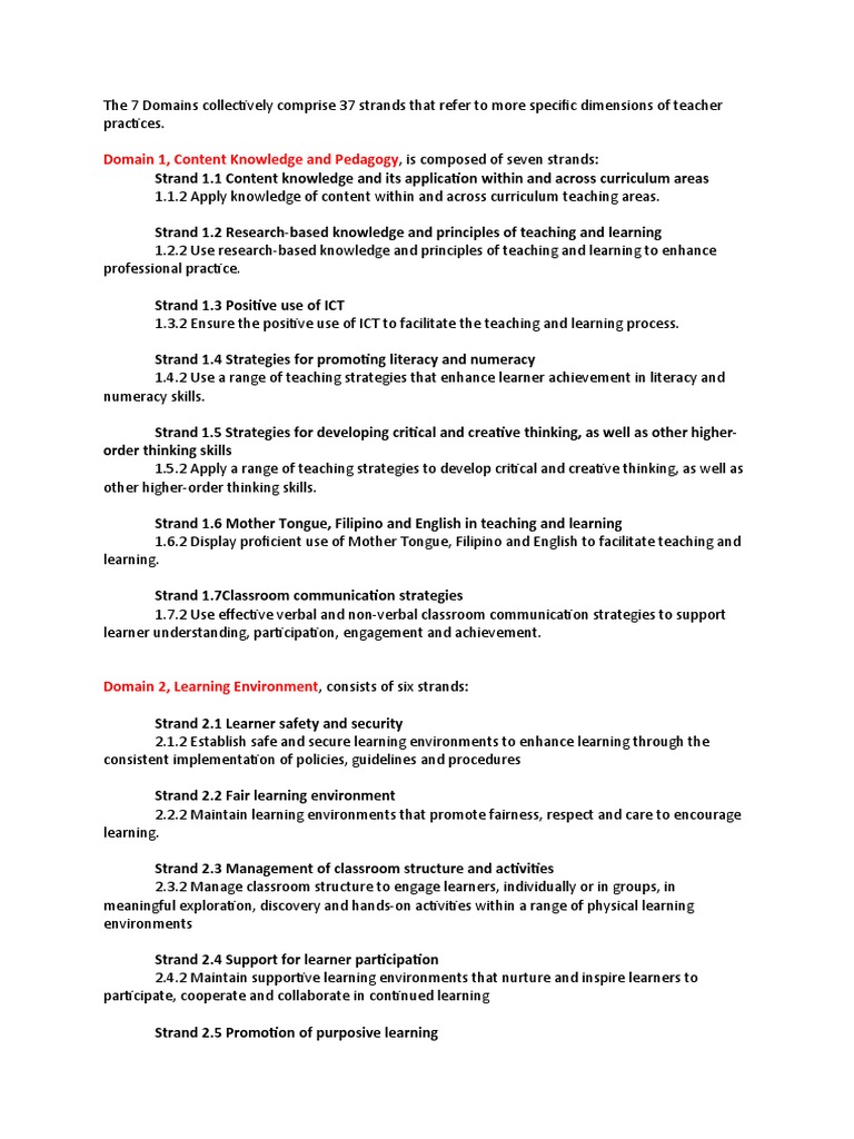 Domain 1, Content Knowledge and Pedagogy | PDF | Educational Assessment | Learning