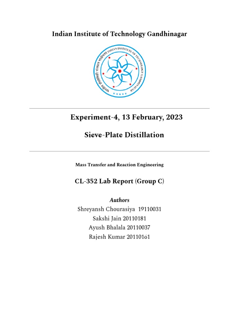 Sakshi C February 13 PDF | PDF | Distillation | Chemical Process Engineering