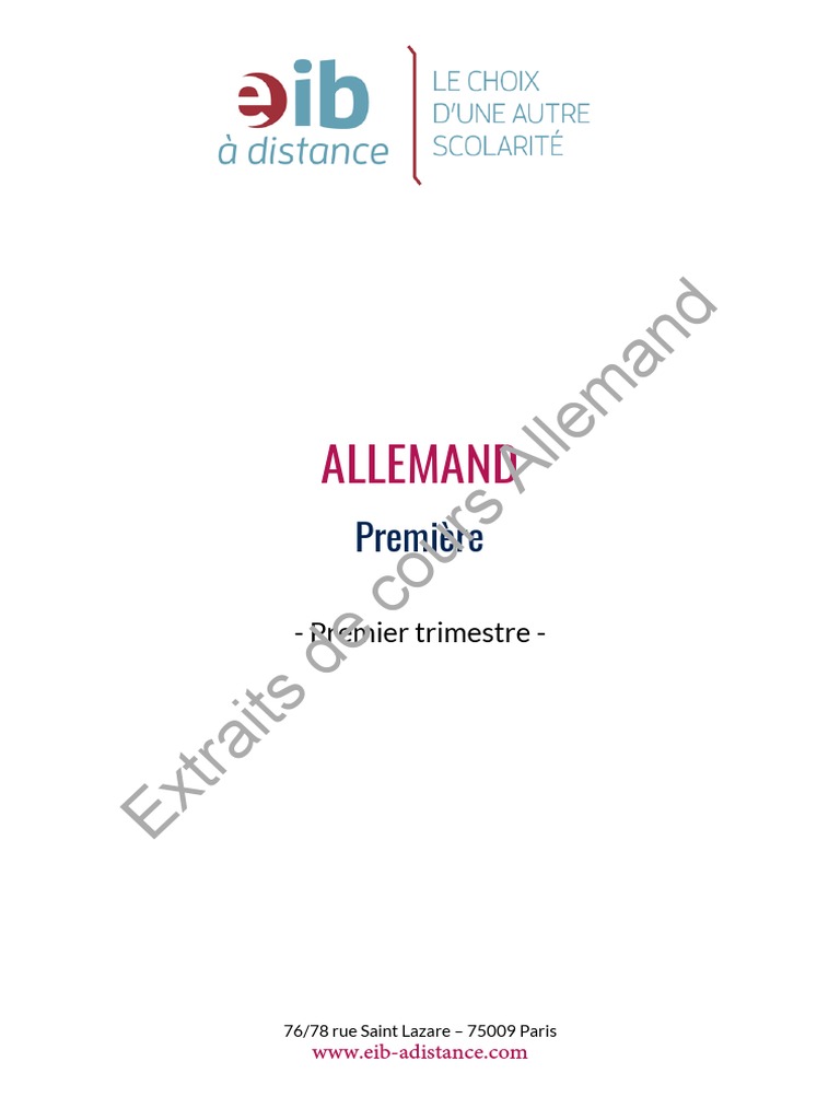 Extrait de Cours 1ere Allemand | PDF | Lexique | Linguistique