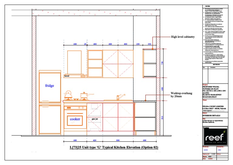 L (73) 25 Unit Type 'G' Typical Kitchen Elevation (Option 02) | PDF ...