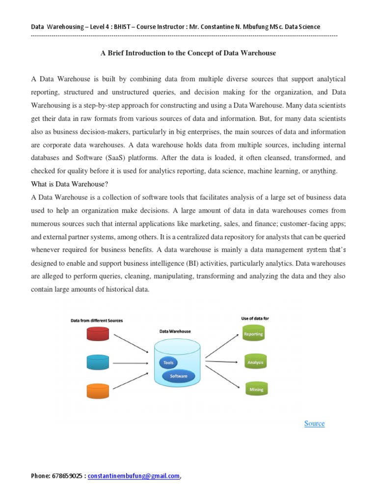 Data Warehousing - Introduction To Data Warehousing - Lesson 1 | PDF | Data Warehouse | Data