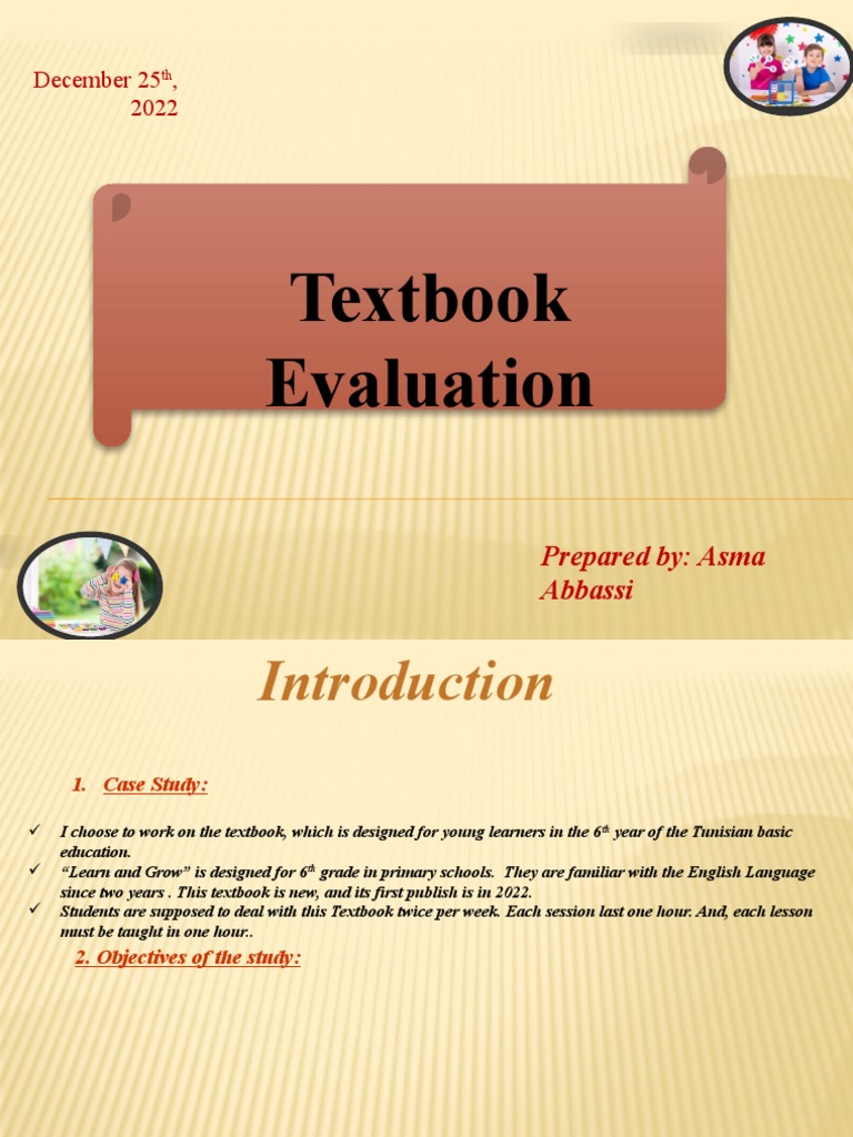 Text book evaluation.pptx | PDF | Learning | Teachers