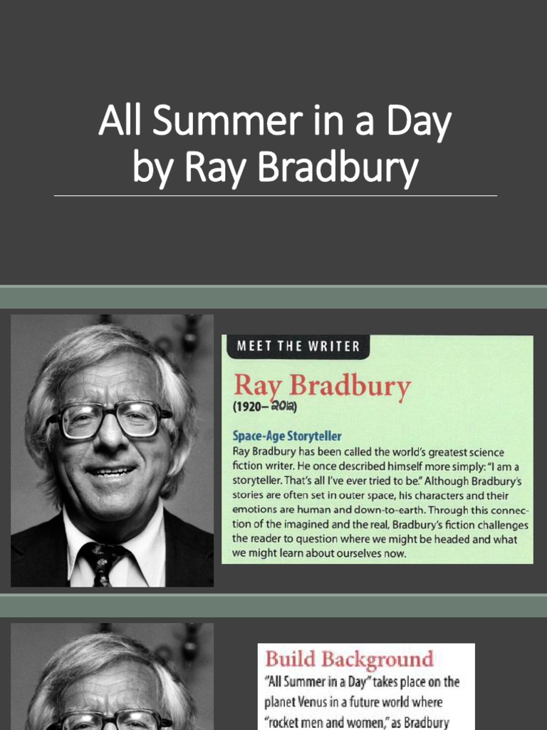 All Summer in A Day by Ray Bradbury | PDF | Sun