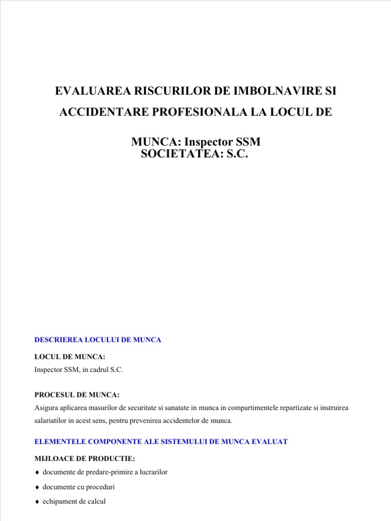 EVR - Inspector SSM, Model 2 | PDF