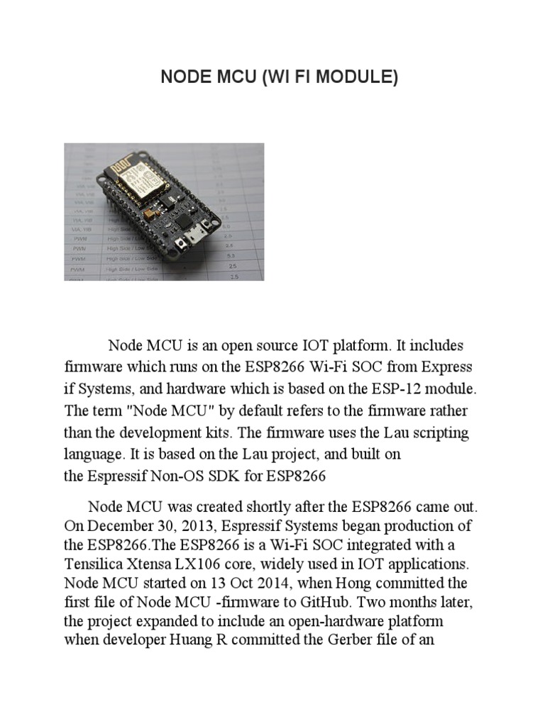 Node Mcu | PDF | Microcontroller | Computer Architecture