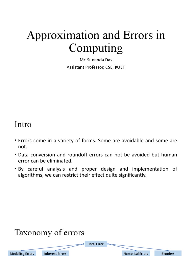 Approximation and Errors in Computing | PDF | Rounding | Significant Figures