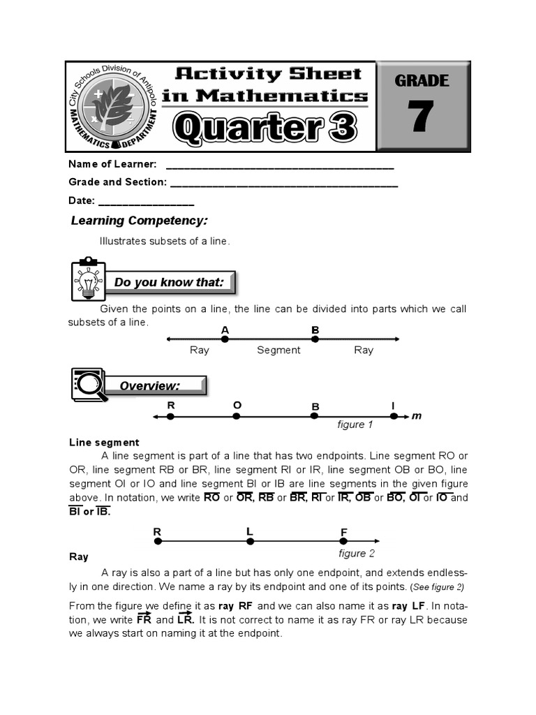 Mathematics G7 LAS W1 2 Q3 PDF | PDF | Mathematics | Geometry