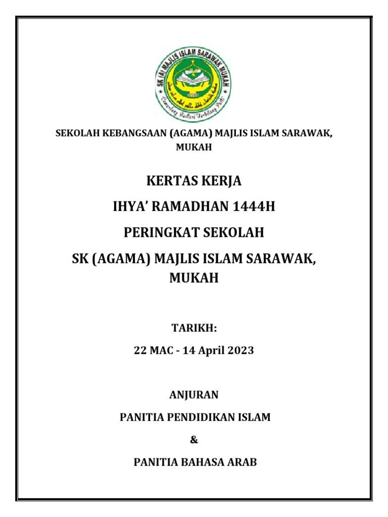 KERTAS KERJA IHYA RAMADHAN 2023 Terkini | PDF