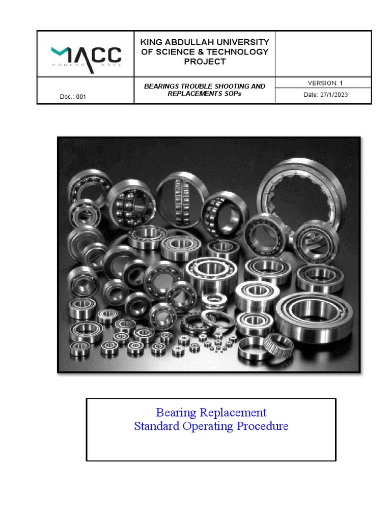 Bearing Replacement SOP Guide | PDF | Bearing (Mechanical ...