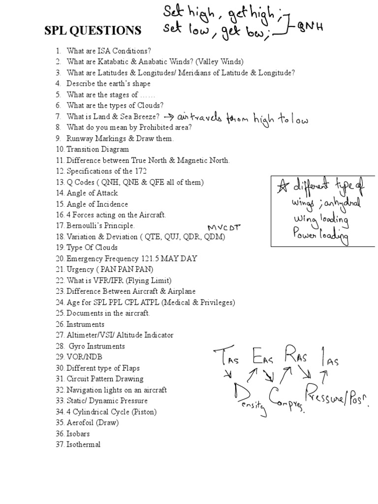 SPL Questions PDF | PDF | Instrument Flight Rules | Aviation