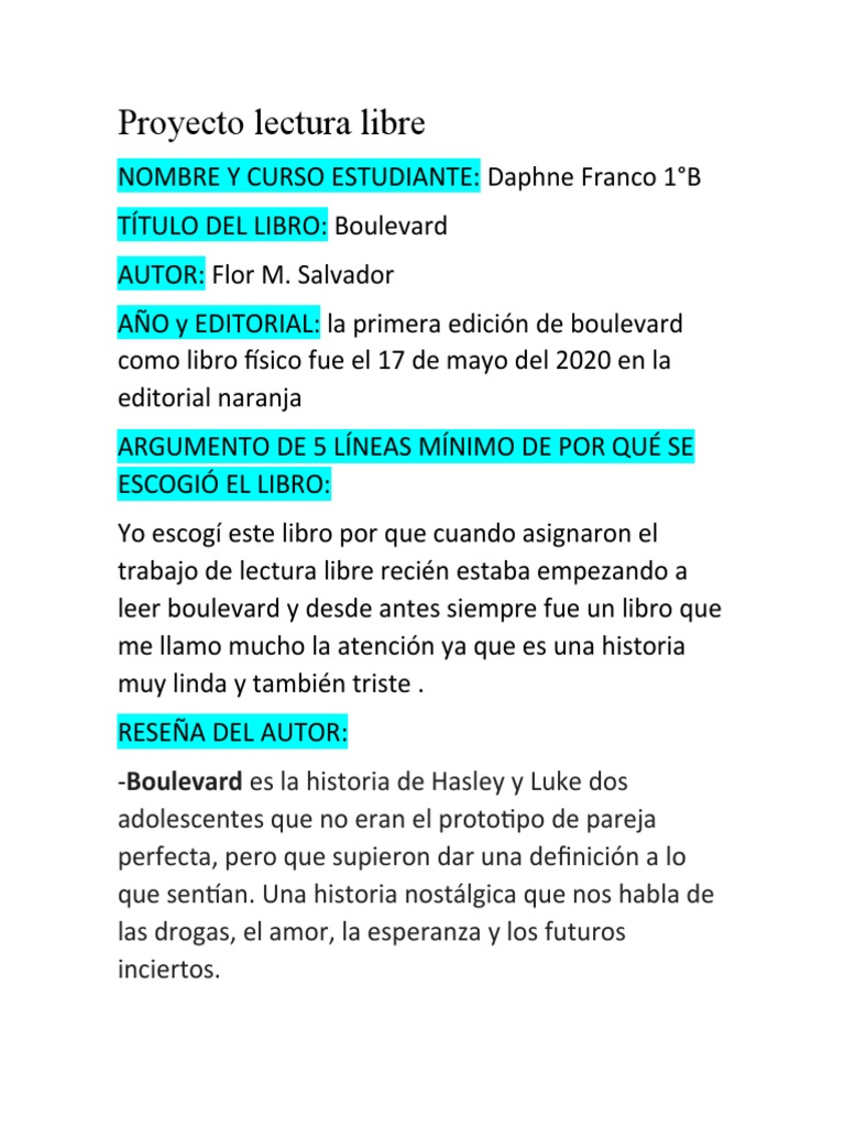 Proyecto Lectura Libre | PDF