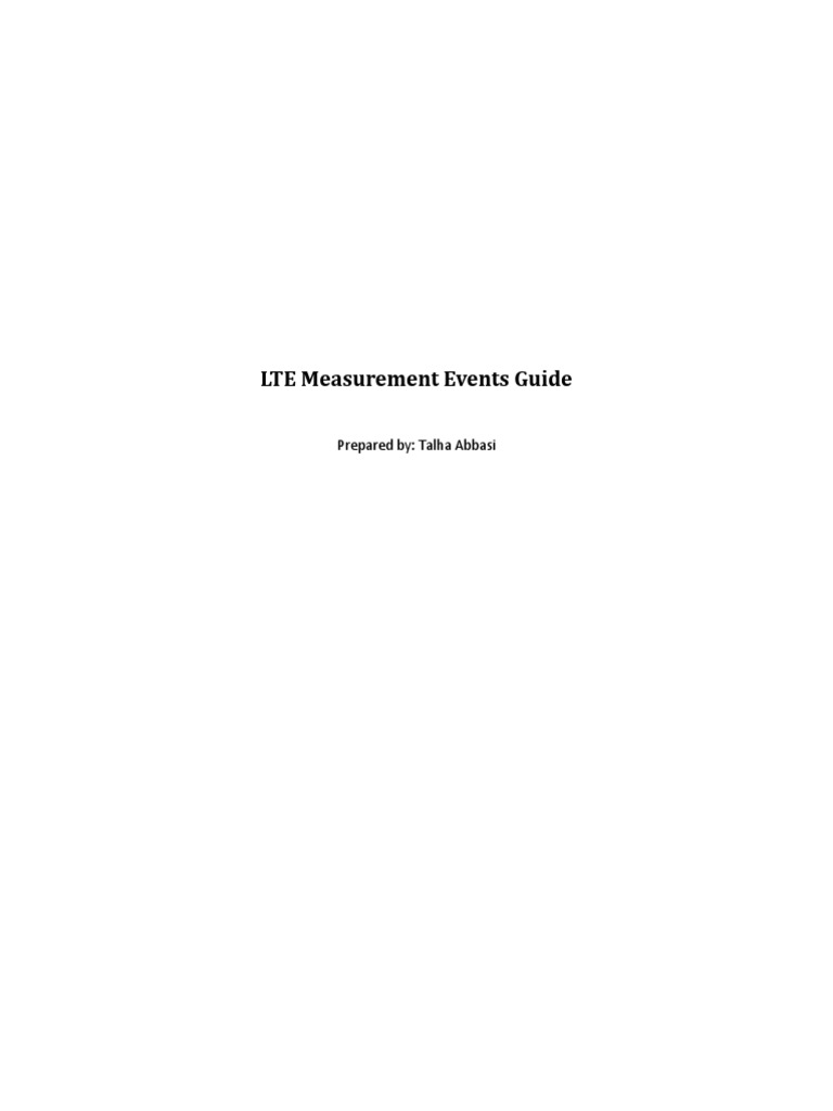 LTE Measurement Events Guide | PDF