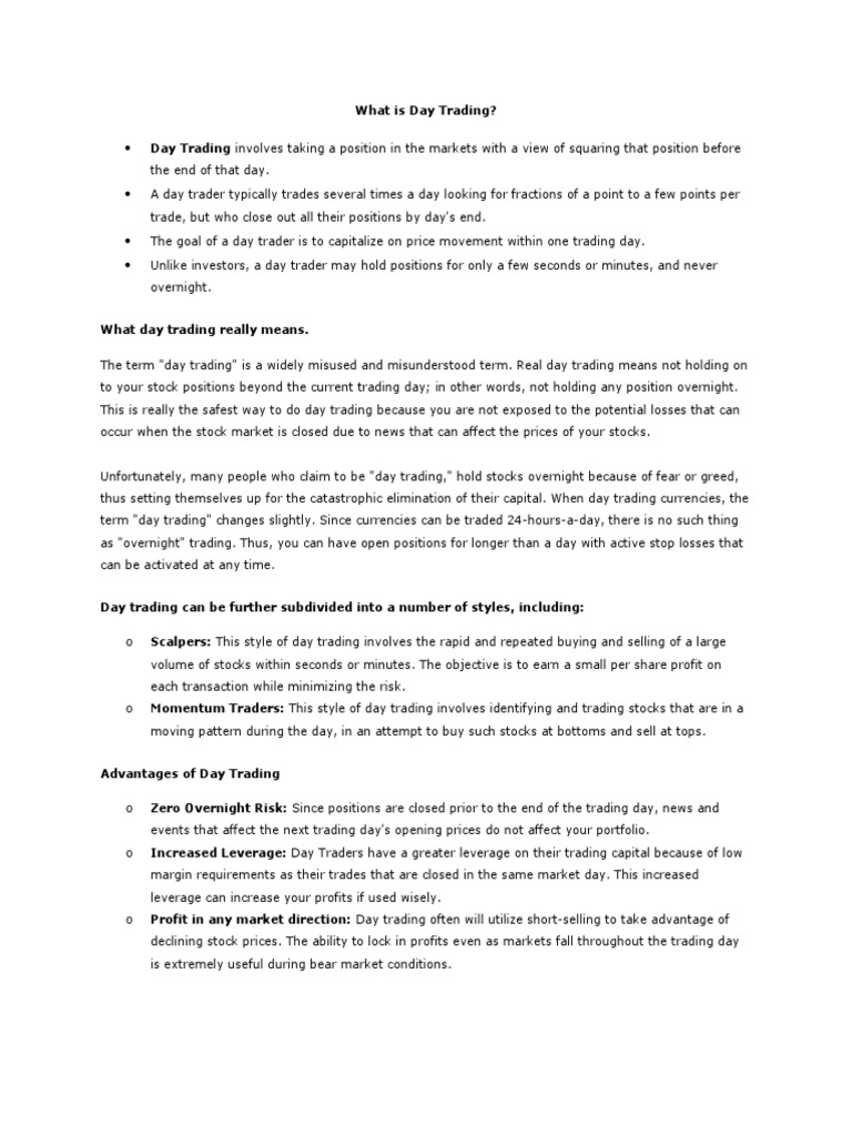 Day Trading | PDF | Day Trading | Stocks