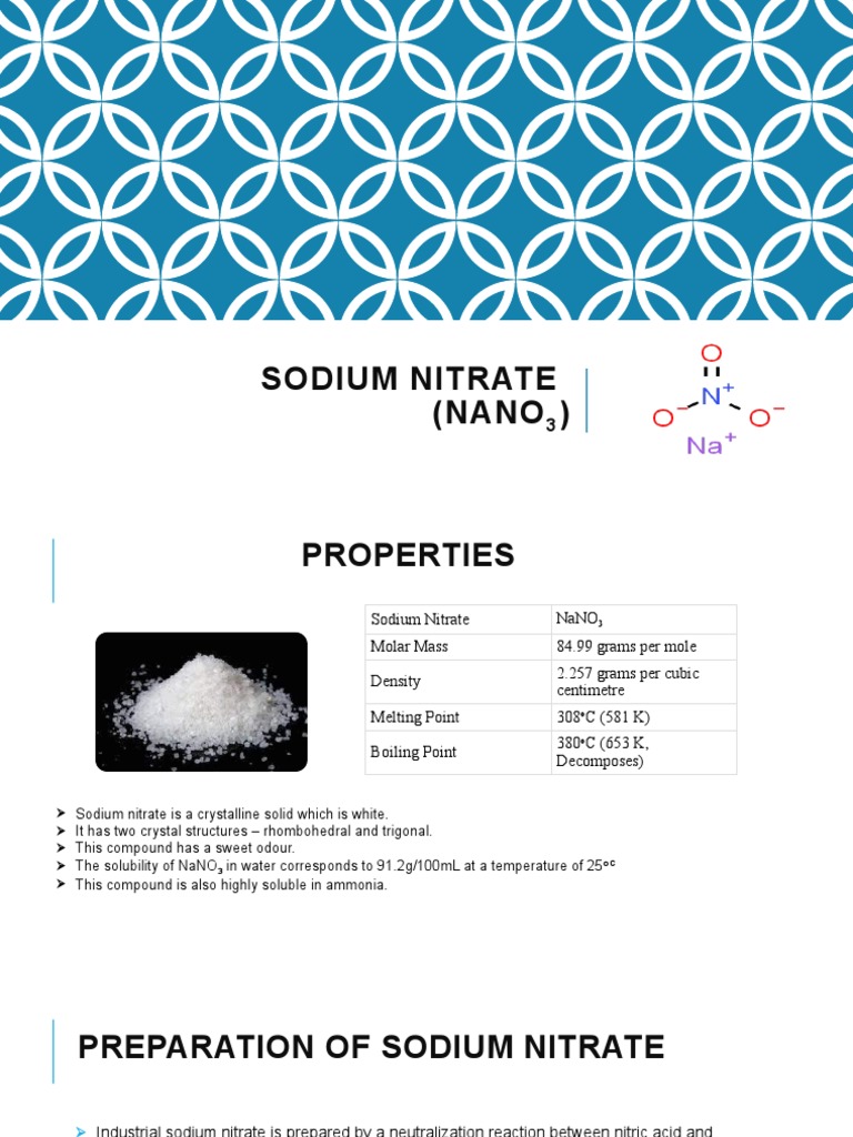 Sodium Nitrate | PDF | Nitrate | Sodium