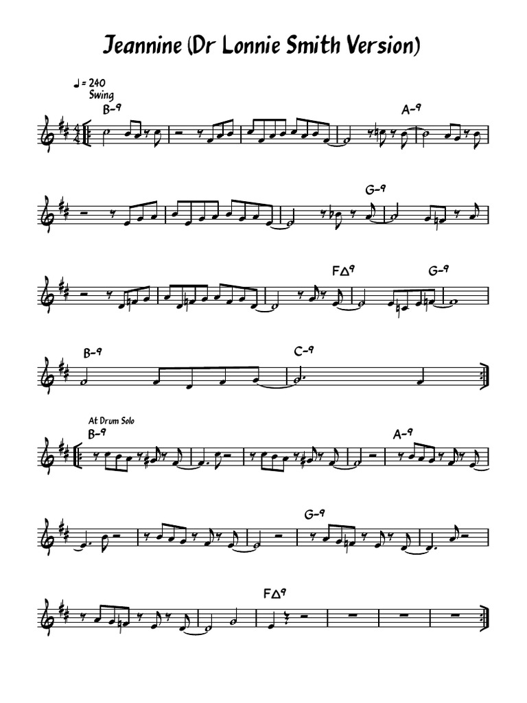 Jeannine - (DR - Lonnie - Smith - Version) BB | PDF