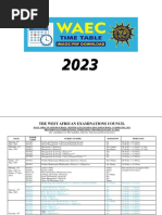 WASSCE 2024 Invigilation Time Table | PDF