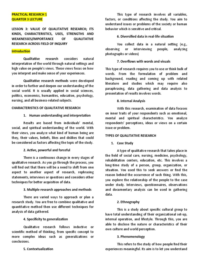 Understanding Qualitative Research Methods | PDF | Qualitative Research | Data