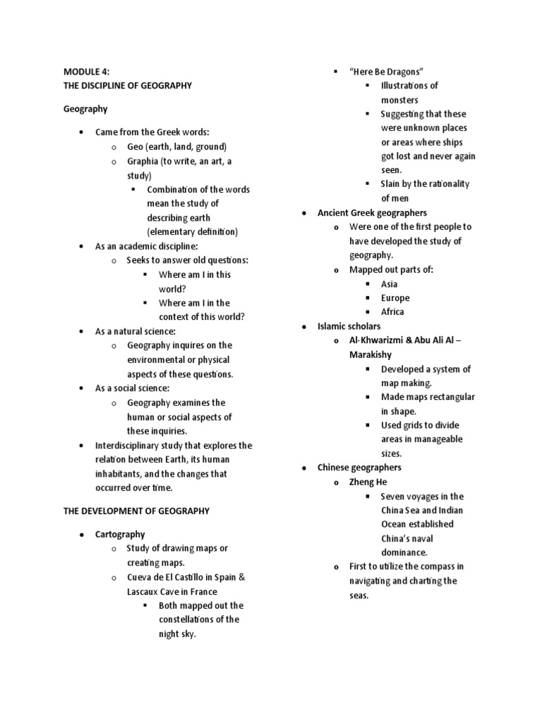 Module 4: The Discipline of Geography | PDF | Geography | Science