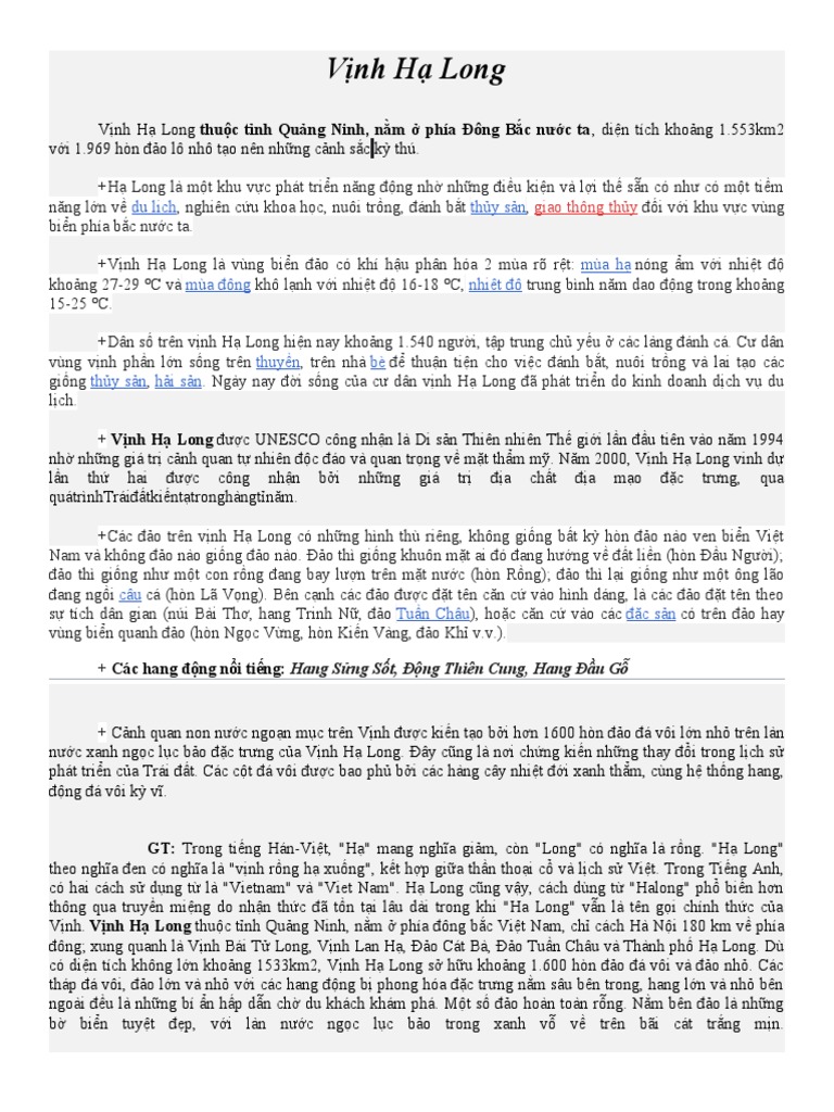 Vịnh Hạ Long | PDF