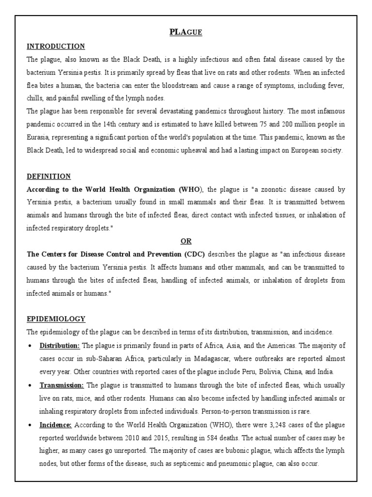 Plague Pdf Plague Disease Infection