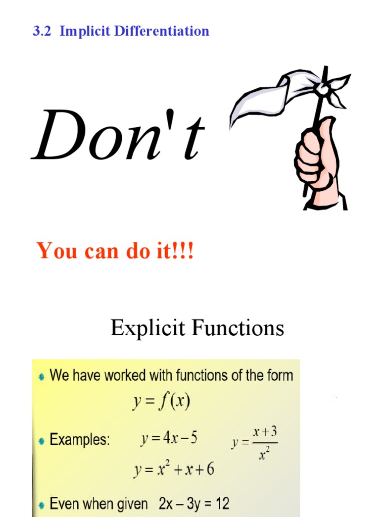 Lesson 3.2 Implicit Differentiation 1 | PDF