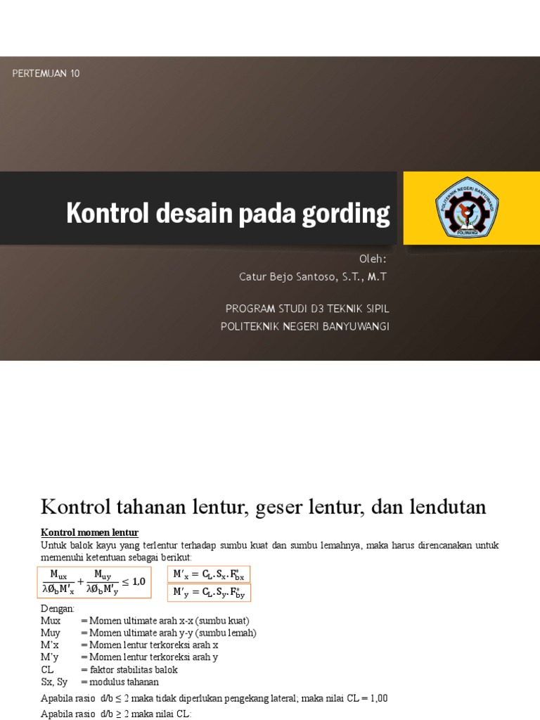 Struktur Kayu-Kontrol Desain Gording | PDF